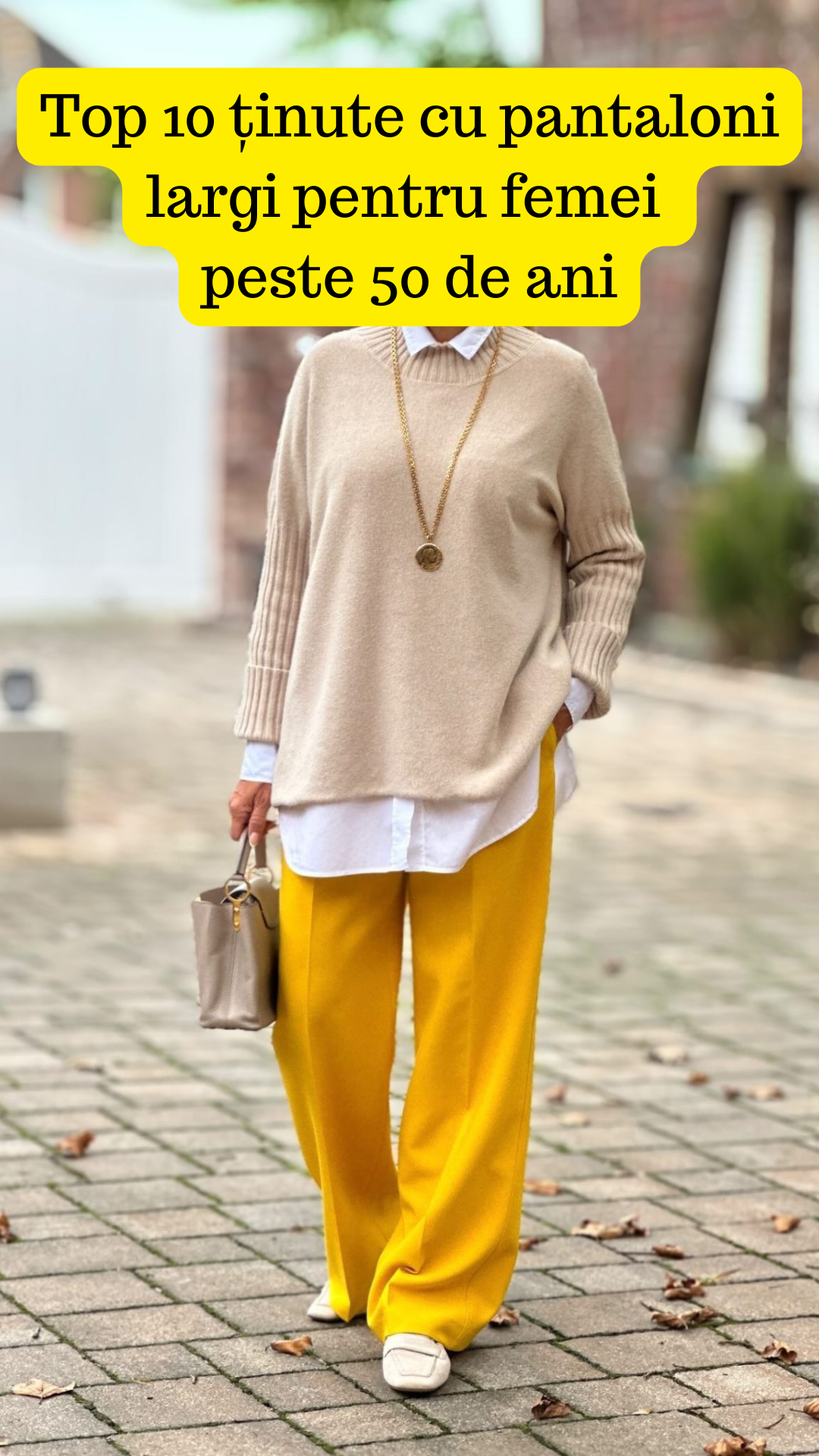 TOP 10 ținute cu pantaloni largi pentru femei peste 50 de ani